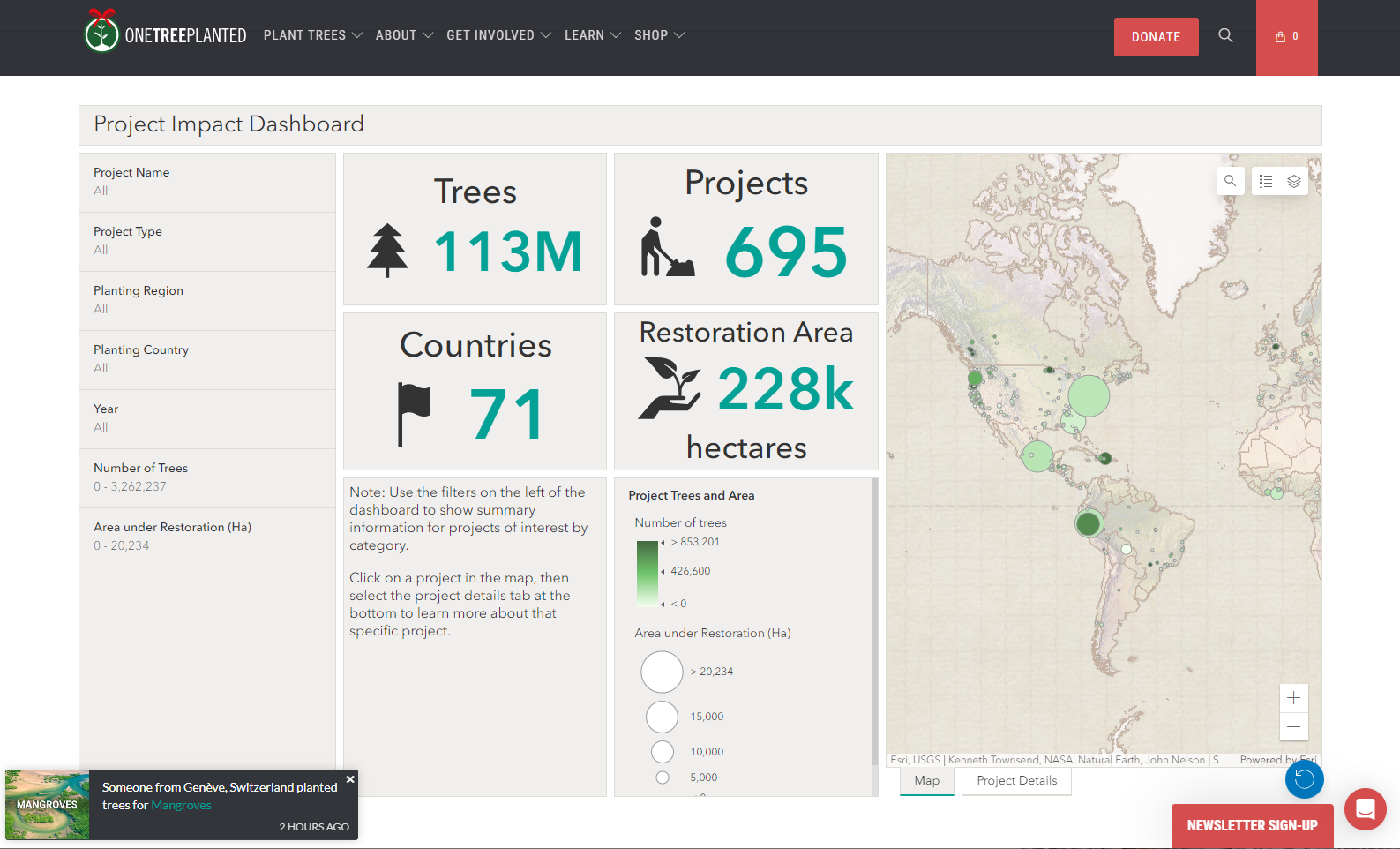 One Tree Planted Projects Site - SymGEO